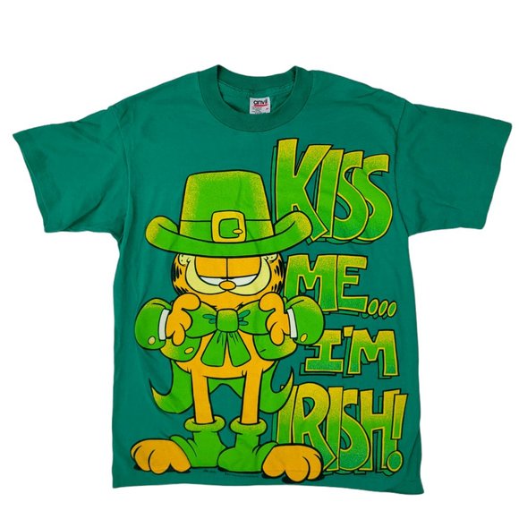 Jim Davis | Shirts | Vtg Jim Davis Garfield Cat Mens Medium Green Kiss ...